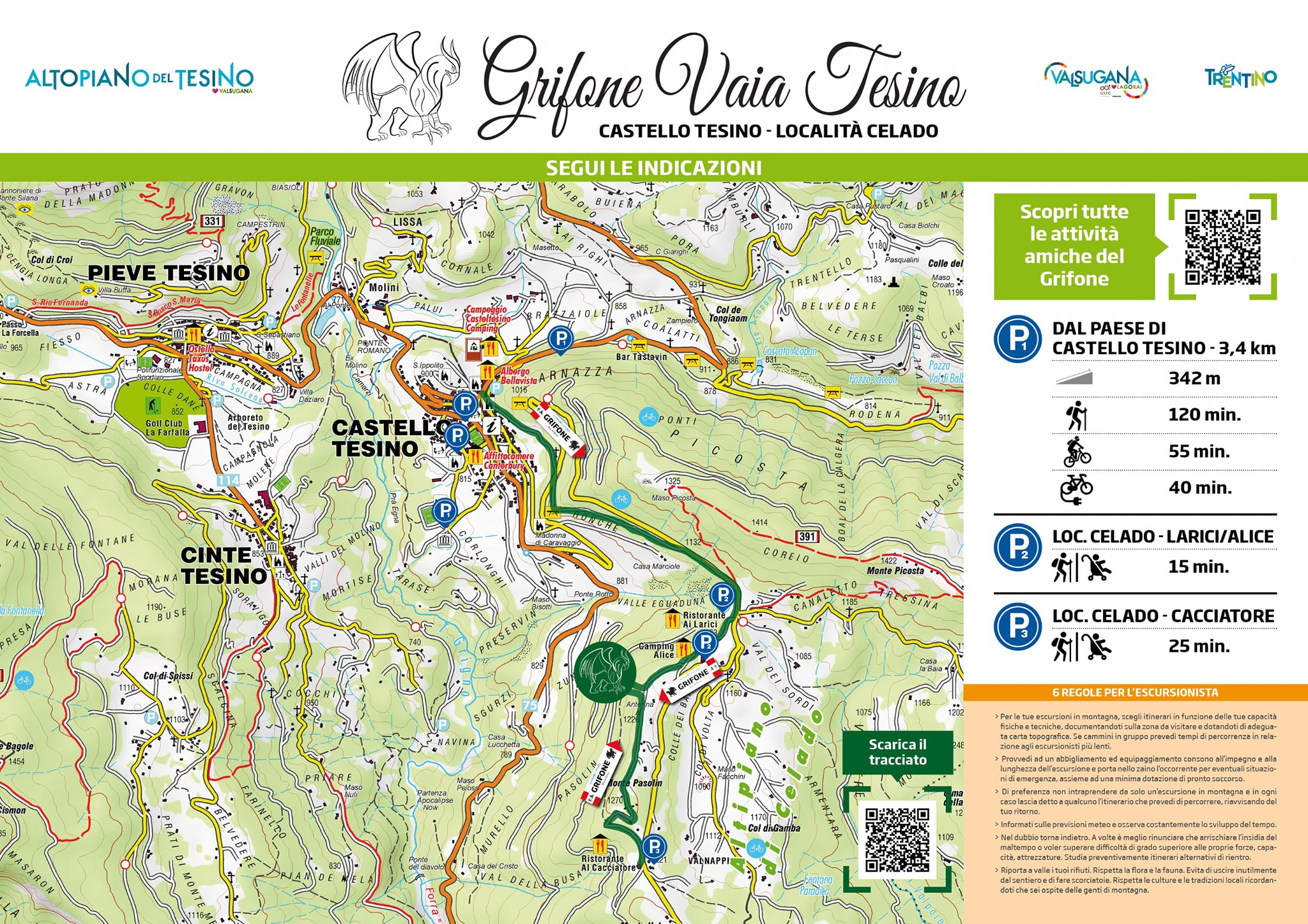 Come arrivare al Grifone di Vaia del Tesino